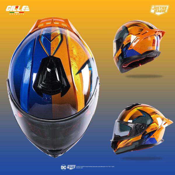 PRE-ORDER GILLE 883 FALCON WD DEATHSTROKE BLACK ORANGE Full Face Dual ...