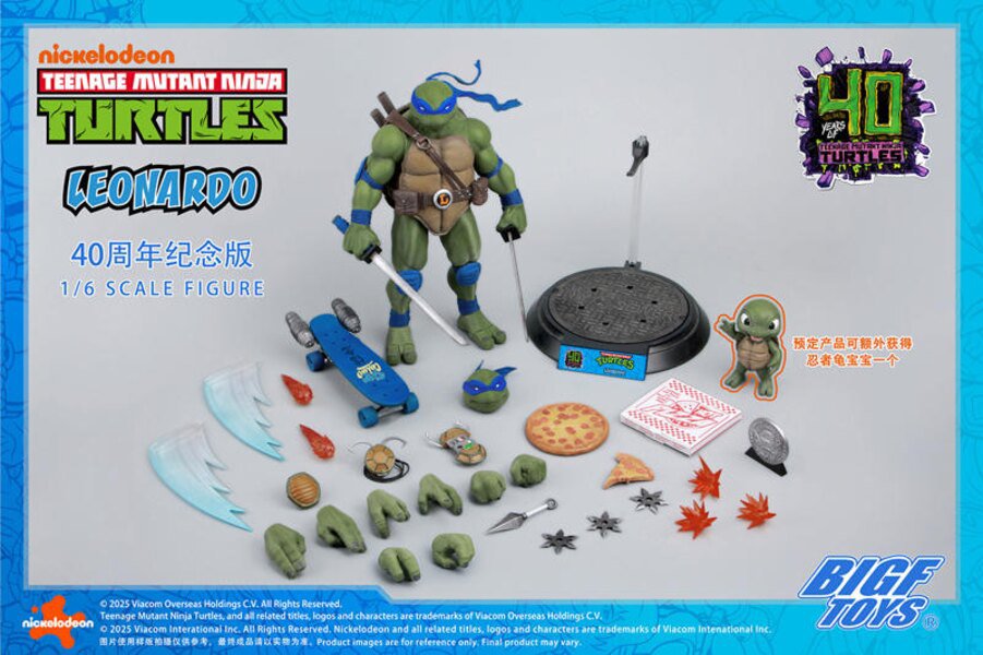 PRE-ORDER BIGFTOYS 1/6 TMNT Leonardo 40th Anniversary Edition Action ...